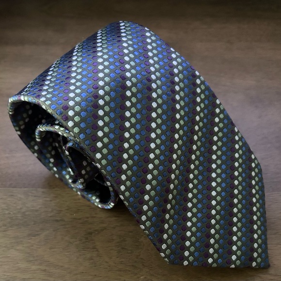 Haines & Bonner of London | Accessories | Elegant Blue And Green Dot ...
